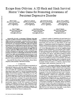 Escape from Oblivion: A 3D Hack and Slash Survival Horror Video Game ...