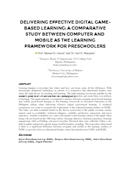 Delivering Effective Game-Based Learning: A Comparative Study Between ...