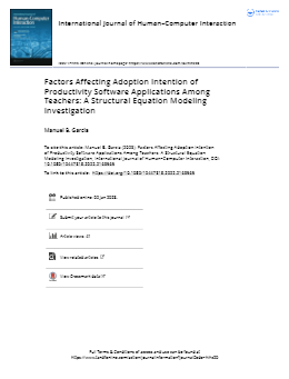 Factors Affecting Adoption Intention of Productivity Software Applications Among Teachers: A ...
