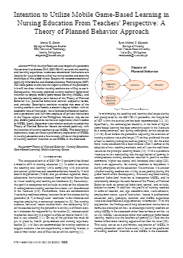 Intention to Utilize Mobile Game-Based Learning in Nursing Education ...