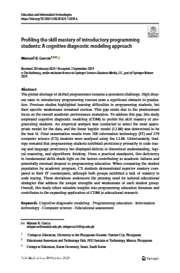 Profiling the Skill Mastery of Introductory Programming Students: A Cognitive Diagnostic ...