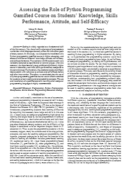 Assessing the Role of Python Programming Gamified Course on Students ...