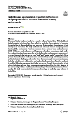 Text Mining as an Educational Evaluation Methodology: Analyzing Textual Data Extracted from ...
