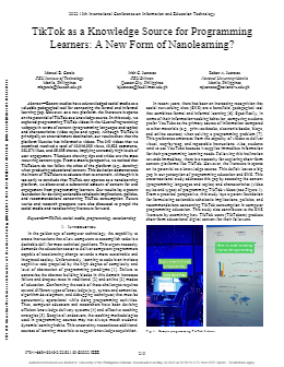 TikTok as a Knowledge Source for Programming Learners: A New Form of Nanolearning?